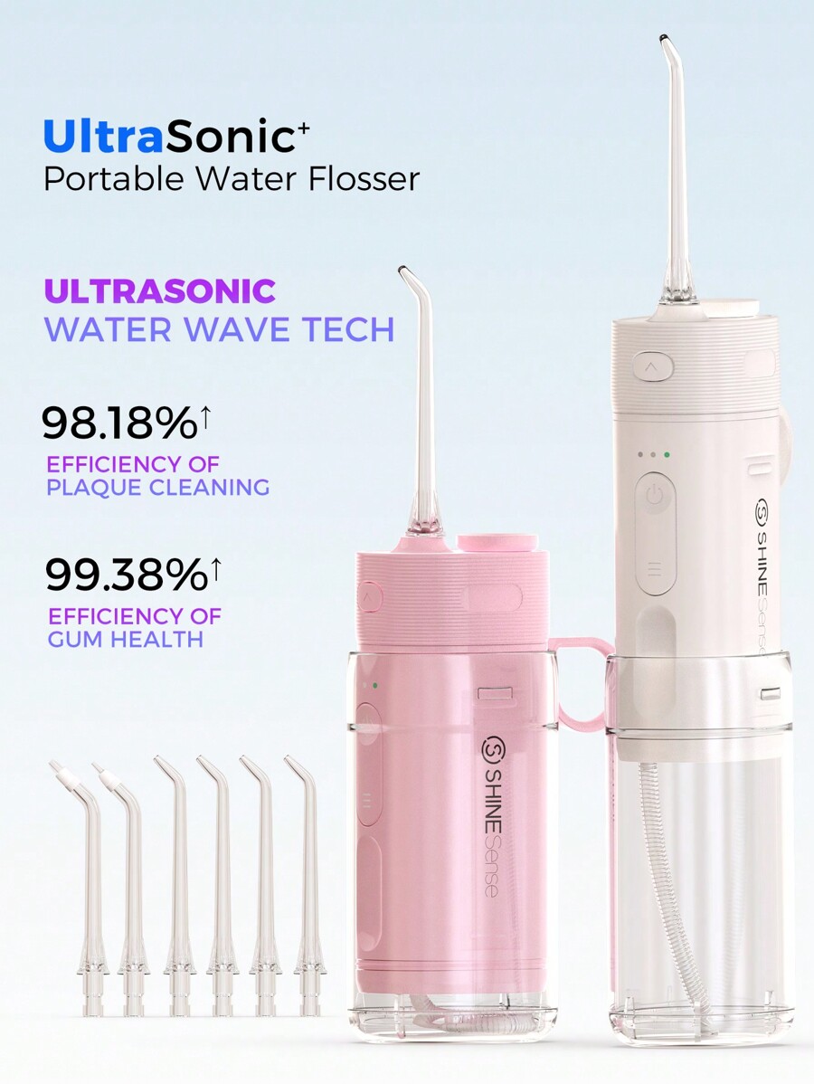 ShineSense Portable Water Flosser For Teeth Cleaning, Rechargeable Oral ...