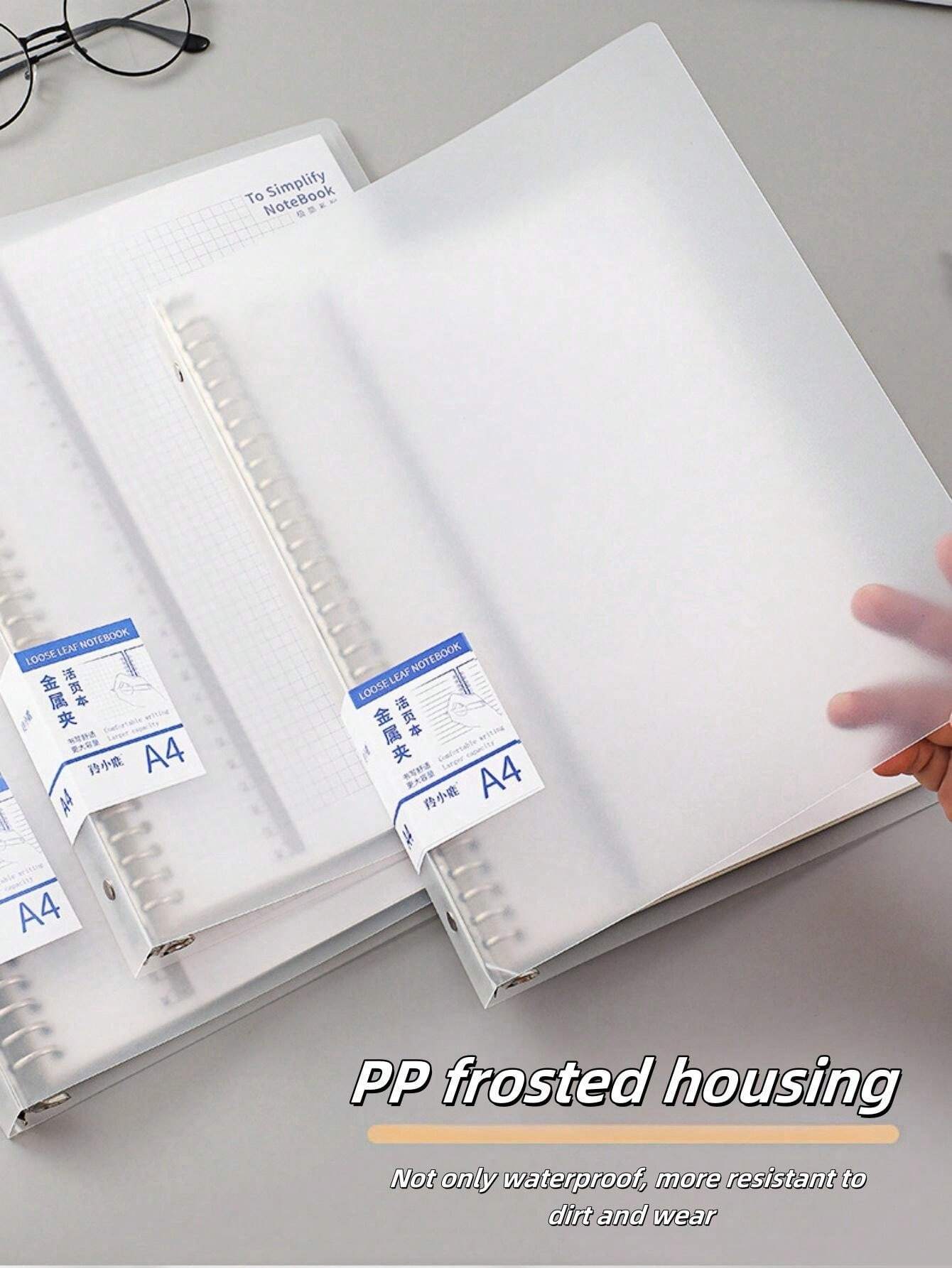 1PC PP Binder Detachable A5/A4 Horizontal Grid Notebook Student Office ...