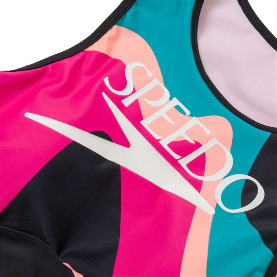 Speedo Speedo Women One-Piece Swimsuit With High Neck, Open Back ...