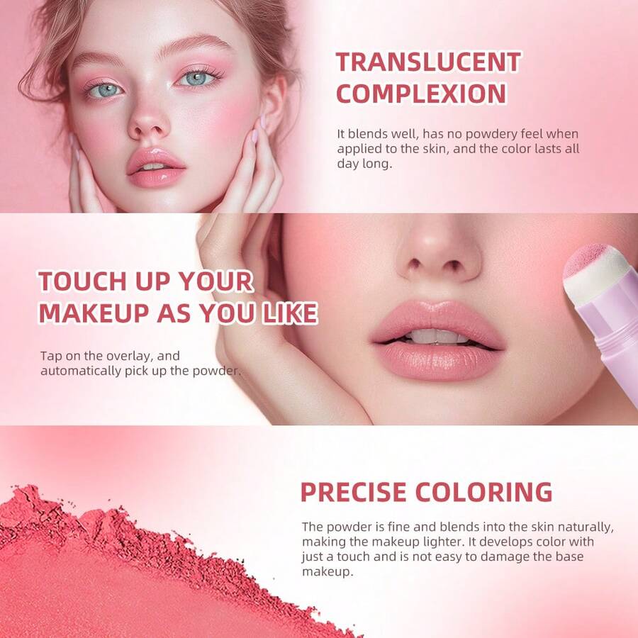 lakerain Multi-Use Shimmer Soft Face Blusher Powder, Tinted Solid ...