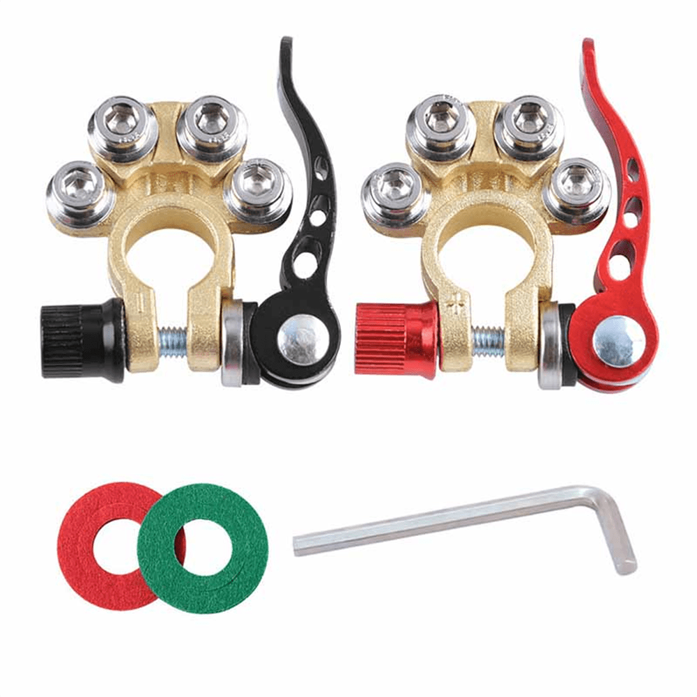 2 pièces Connecteur de borne de batterie, clip de batterie portable en alliage d'aluminium 4 ...