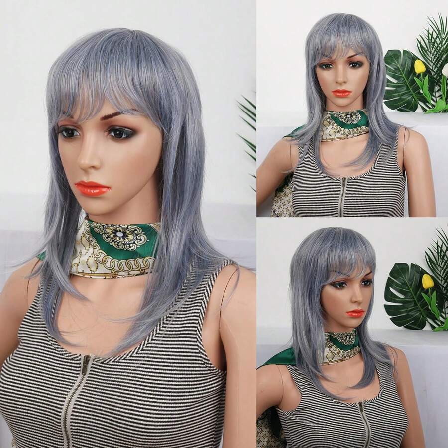 Pink Mullet Wigs For Women Straight Wolf Cut Wig, Pink Mullet Wig ...