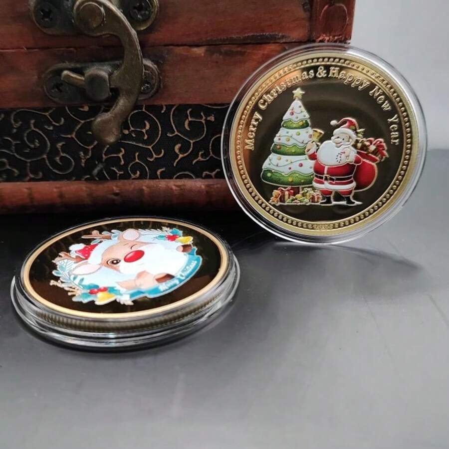 1 Pc Merry Christmas Coins Gingerbread Man Santa Claus Gifts Boots ...