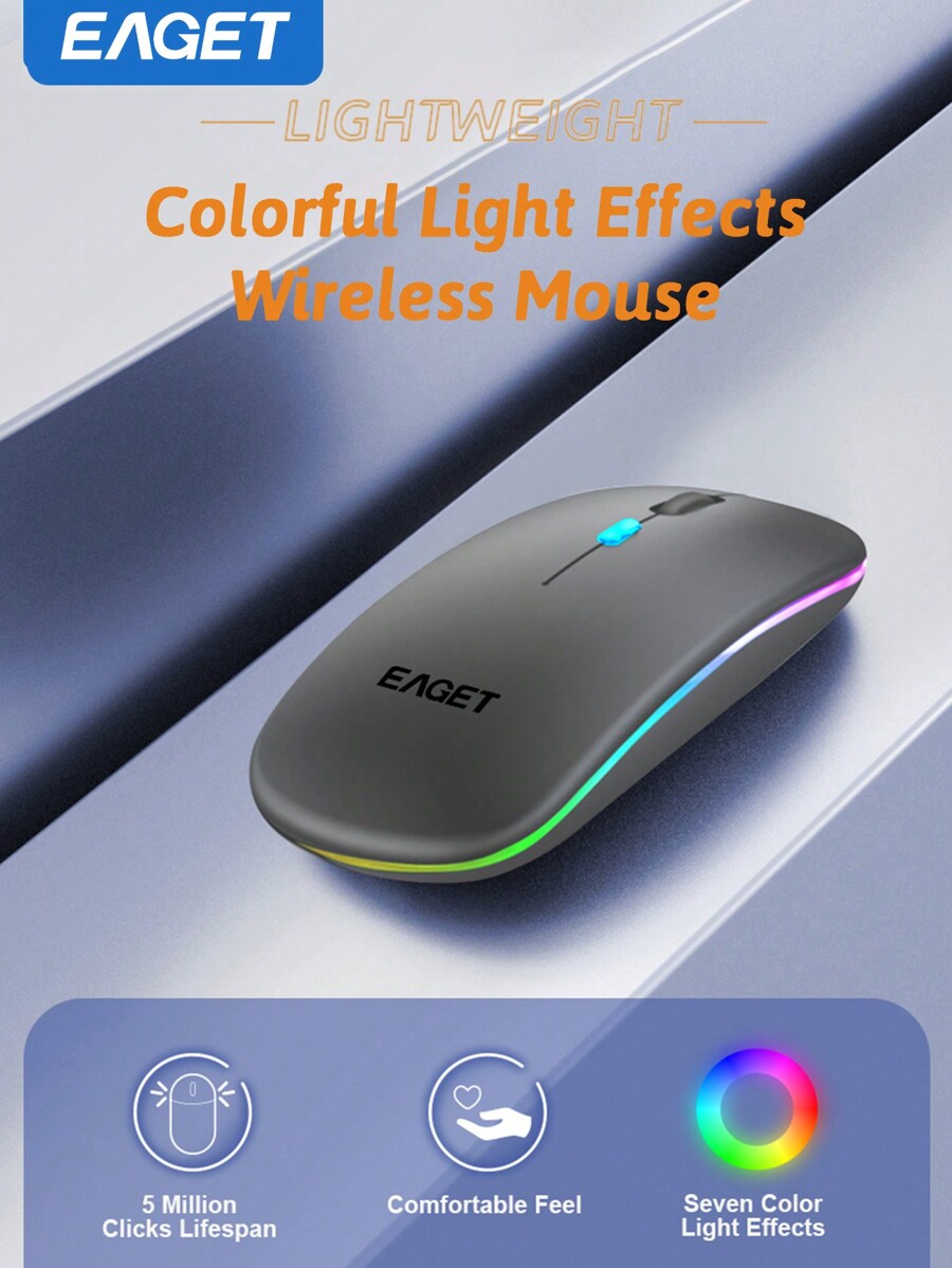 Portable Silent Wireless Mouse 2.4G Led Light Compatible With Laptop ...