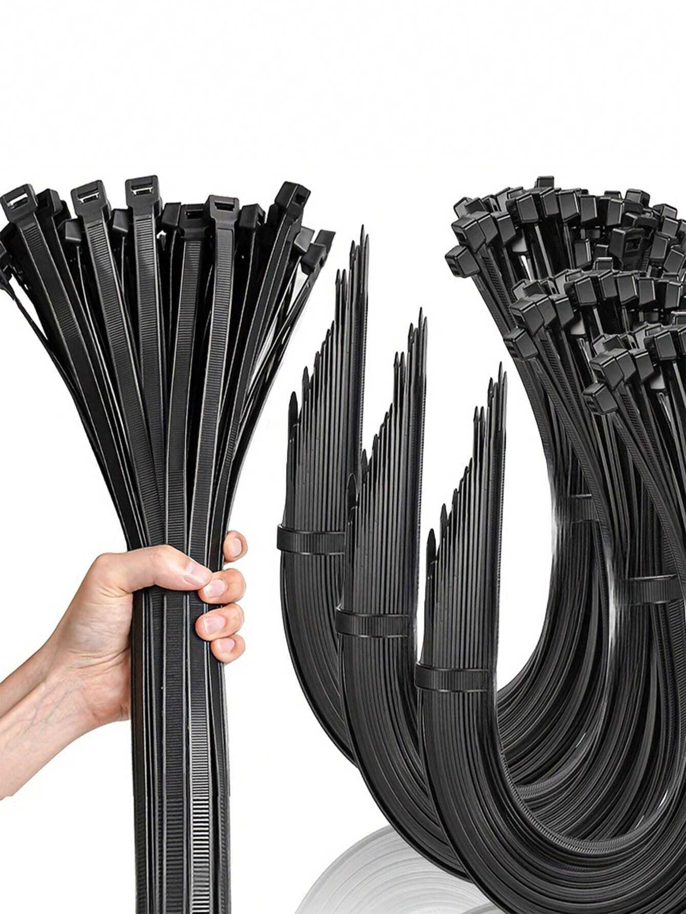 100-Pack Heavy Duty Cable Ties Set, Nylon Zip Tie Straps With Water ...