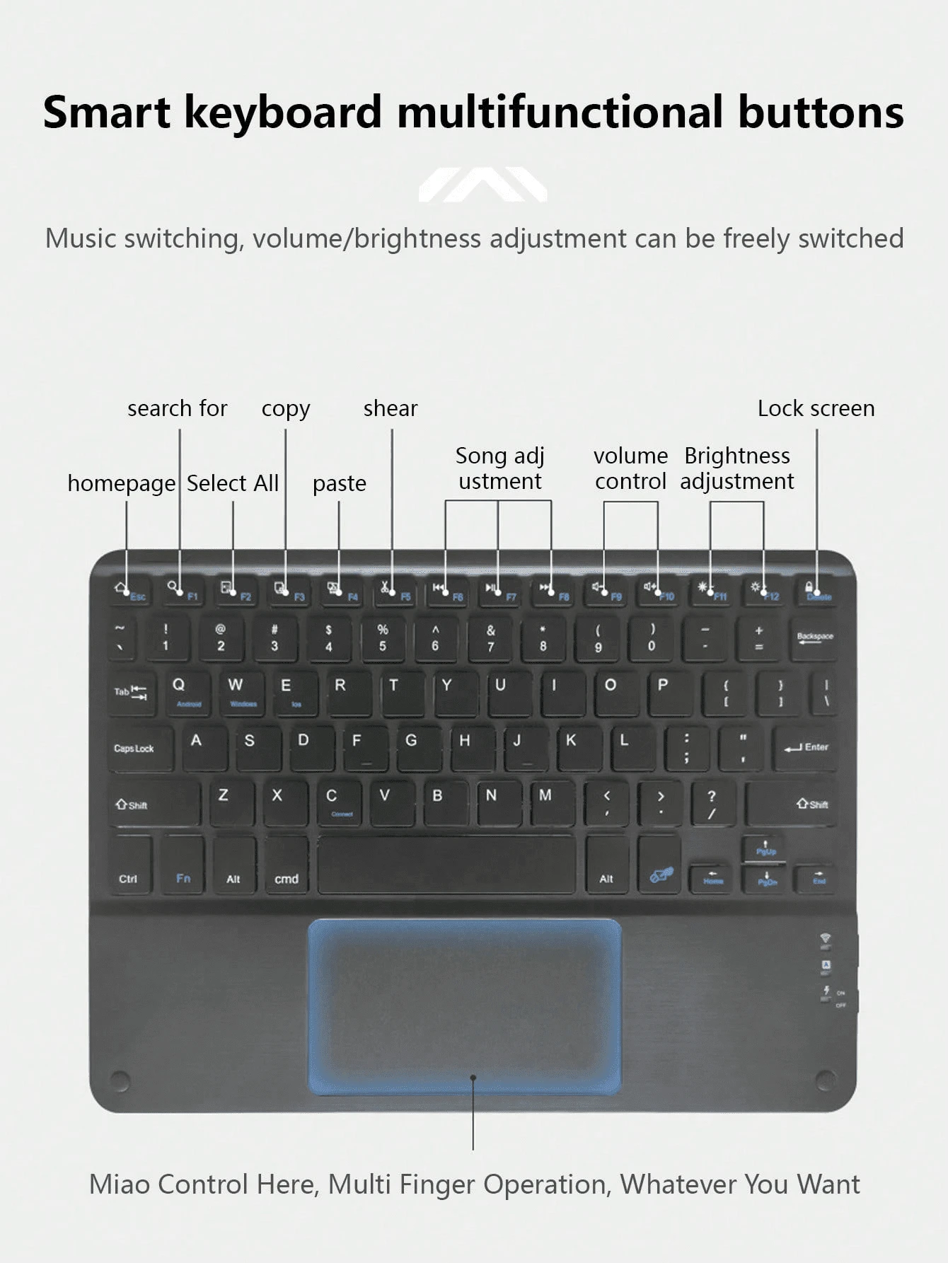 Wireless Keyboard, Rechargeable, Touchpad, Mini Keyboard With IPad ... Wireless Keyboard, Rechargeable, Touchpad, Mini Keyboard With IPad ...