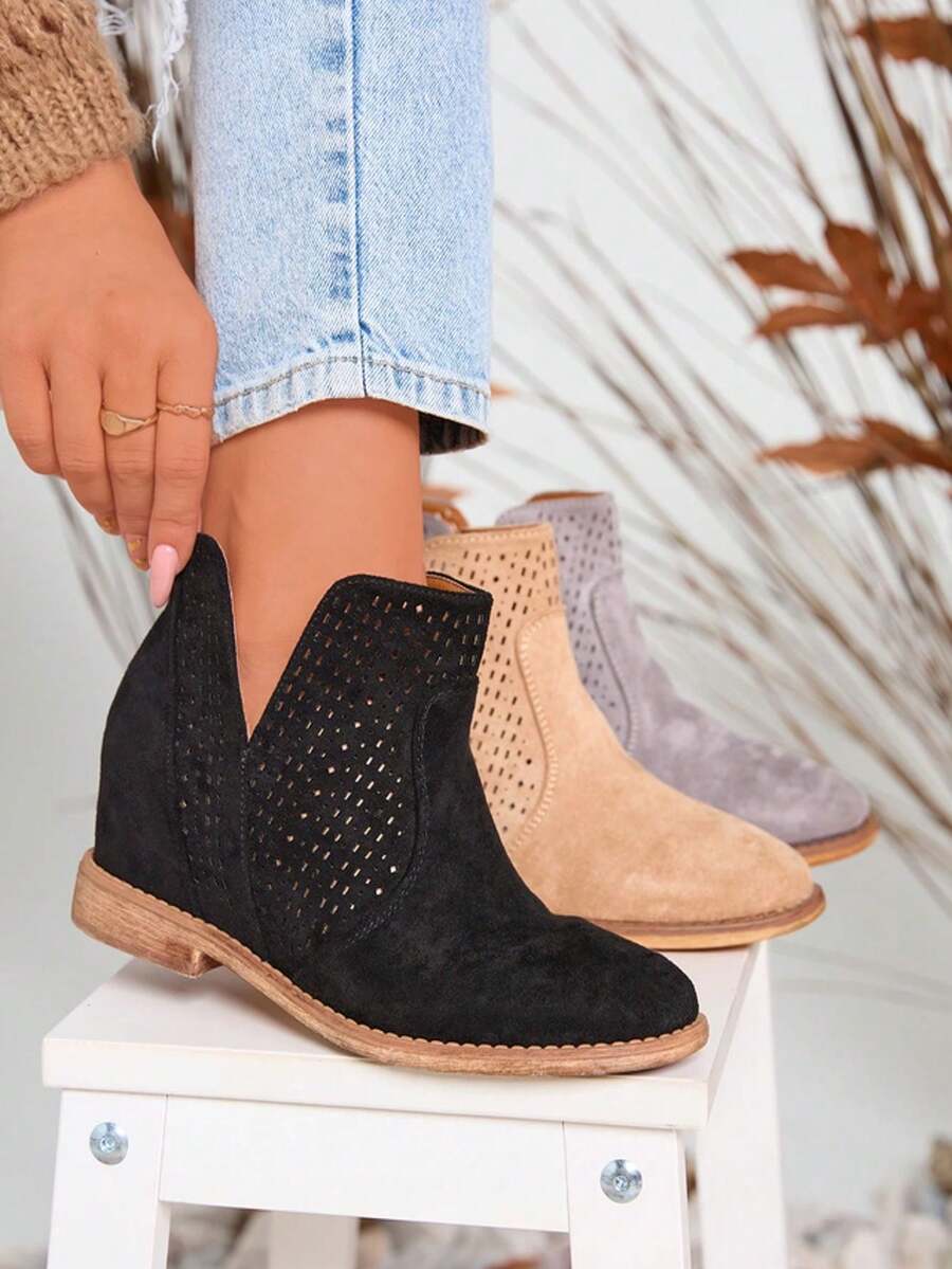 Royalfashion Beige Boots On A Hidden Anchor A'la Cowgirls Besis | SHEIN USA