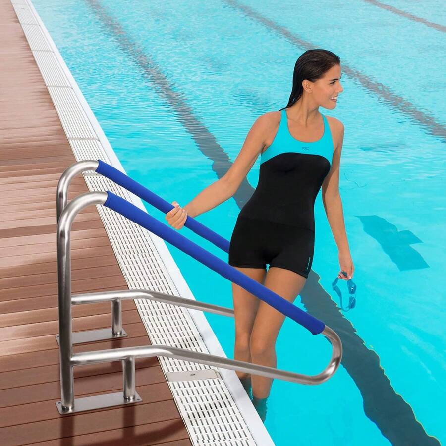 54 X 36 Inch Swimming Pool Handrail With Easy Mount Base Plate Rust
