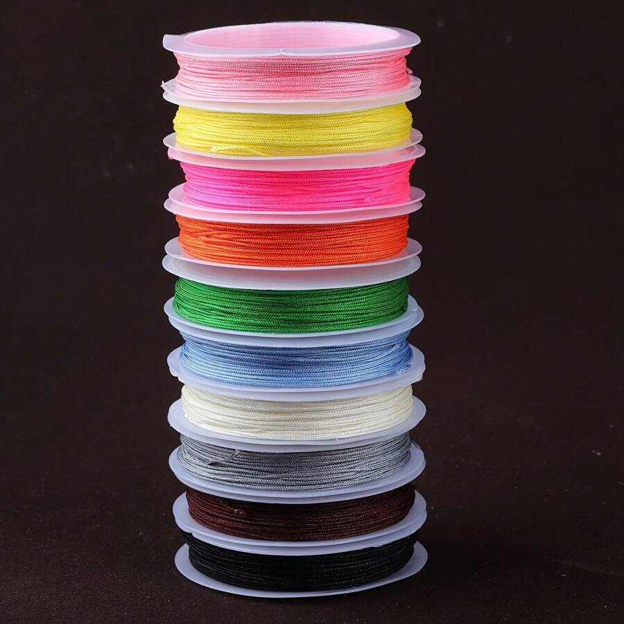 10 Rolls Nylon Cord Set - Chinese Knotting Thread For DIY Jewelry ...