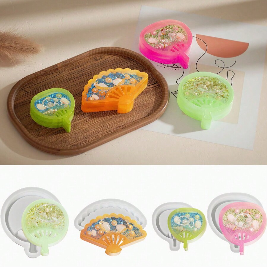 Multi Style Round Fan Candle Silicone Moulds Table Tennis Racket Soap ...