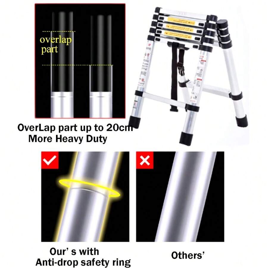 5+6 Steps Ladder Stair Ladder Telescopic Ladder Multi-Purpose Folding ...