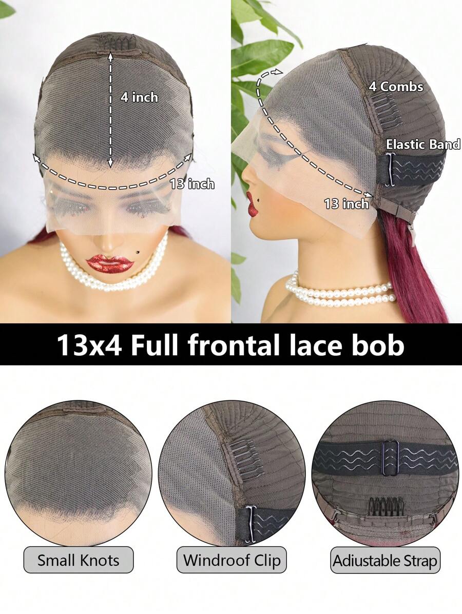 Edges Straight Lace Front Wigs Human Hair Stairght 13x4 Transparent ...