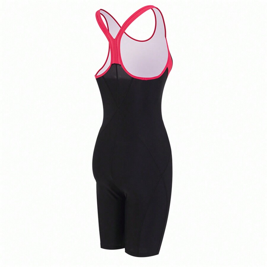 Speedo Women One-Piece Knee-Length Swimsuit, Minimalist Style With ...