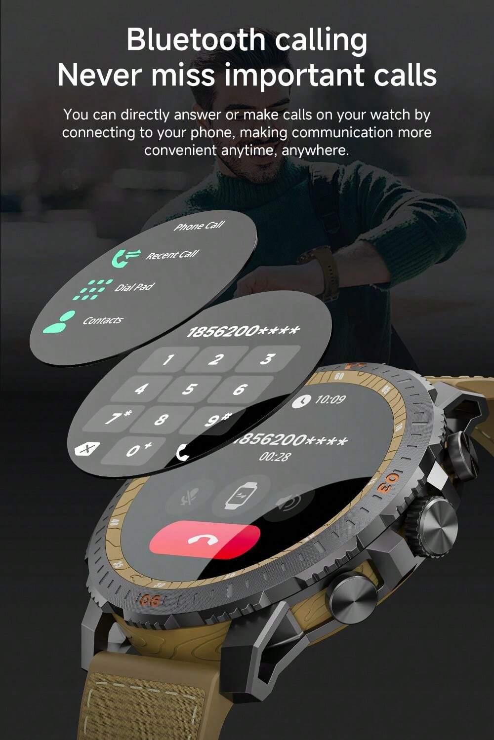 JELLOO 2024 NEW Military Smart Watch For Men With 1.43" AMOLED Screen ...