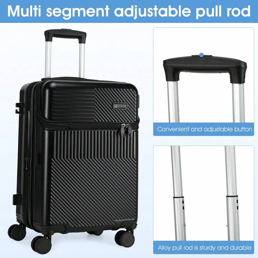 ACO Carry-On Suitcase 10kg Model 2025 With Computer Bag, New ABS Wood, Silent 360 Wheels, ACO ...