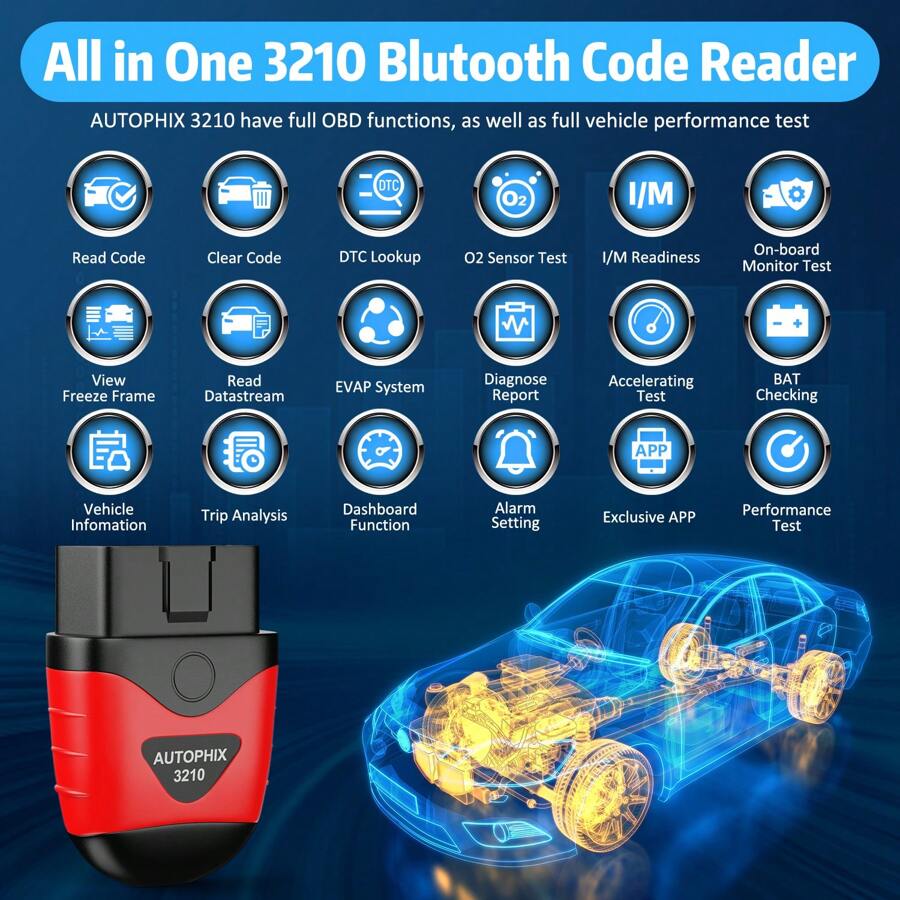 AUTOPHIX 3210 Bluetooth OBD2 Scanner Enhanced Wireless Car Code Readers Auto Scan Tools ...