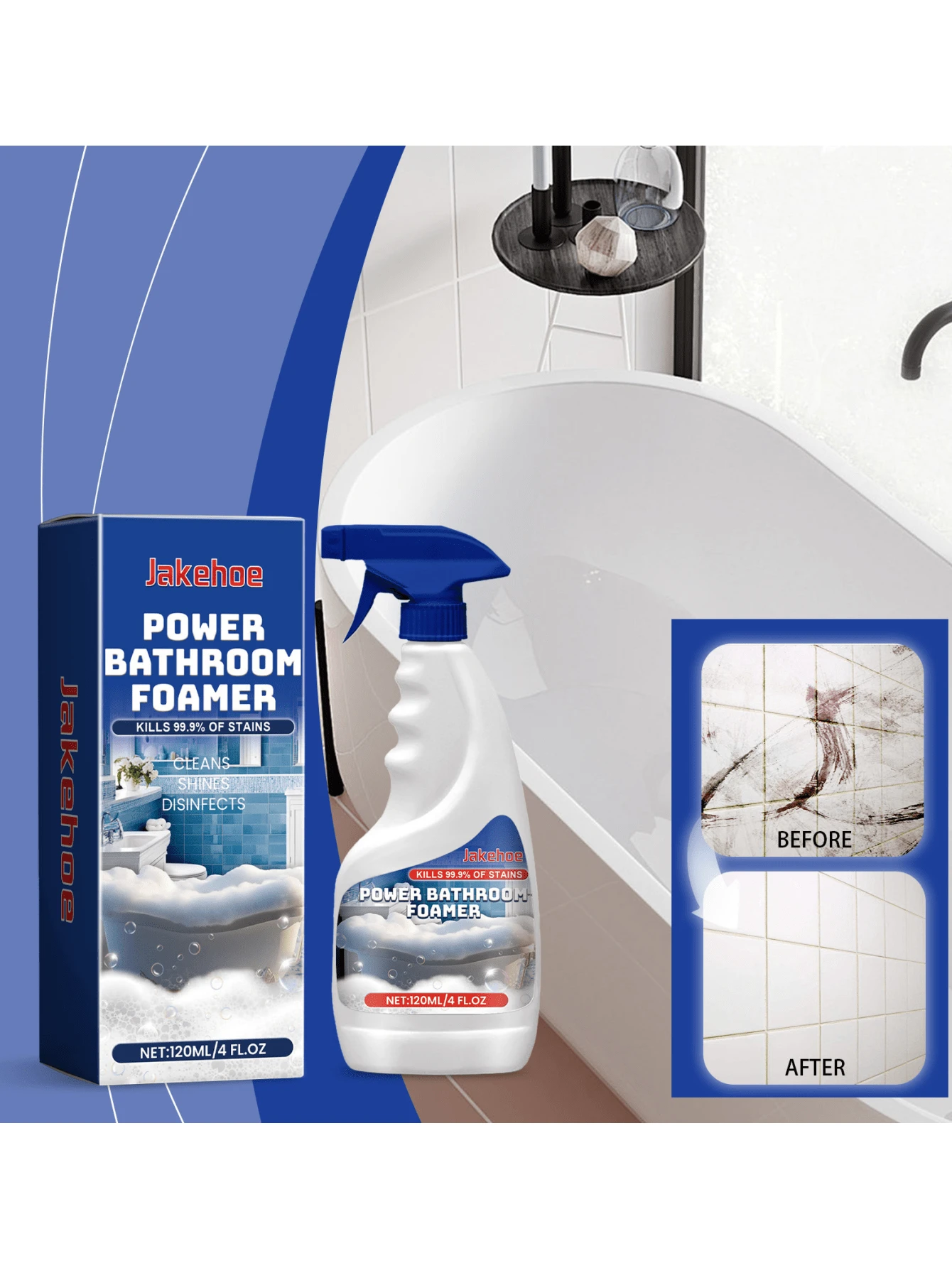 Bathroom Foam Cleaning Spray Bathroom Bathtub Multi-Function To Remove ...