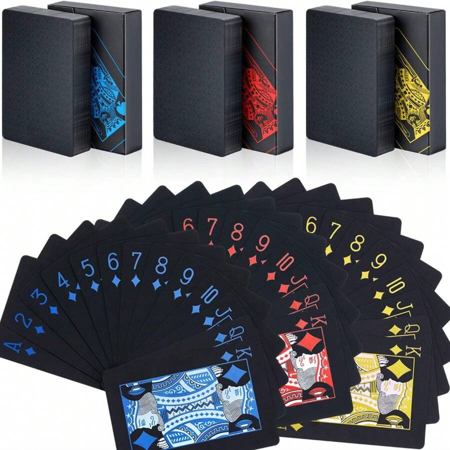 Waterproof Playing Cards Poker Cards Deck Of Cards Premium Black Poker ...