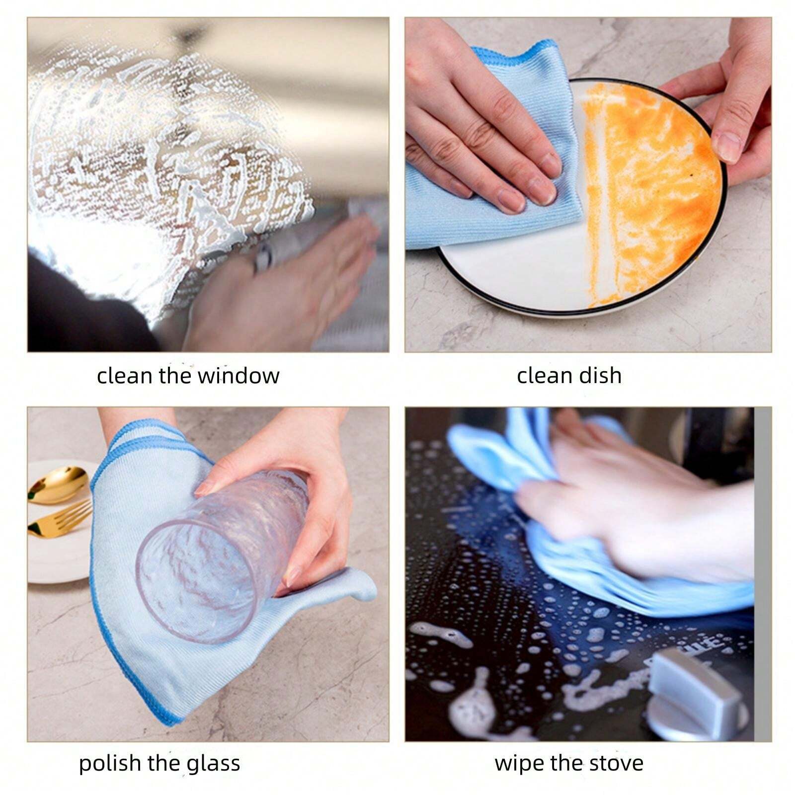 Glass Cleaning Cloth, Super Absorbent Microfiber Cloth For Strong ...