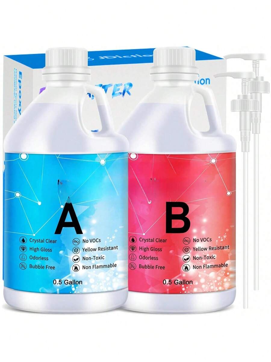 Epoxy Resin Clear High Gloss Epoxy Resin, Maximum 1.5 Inch Deep Pour 1 ...