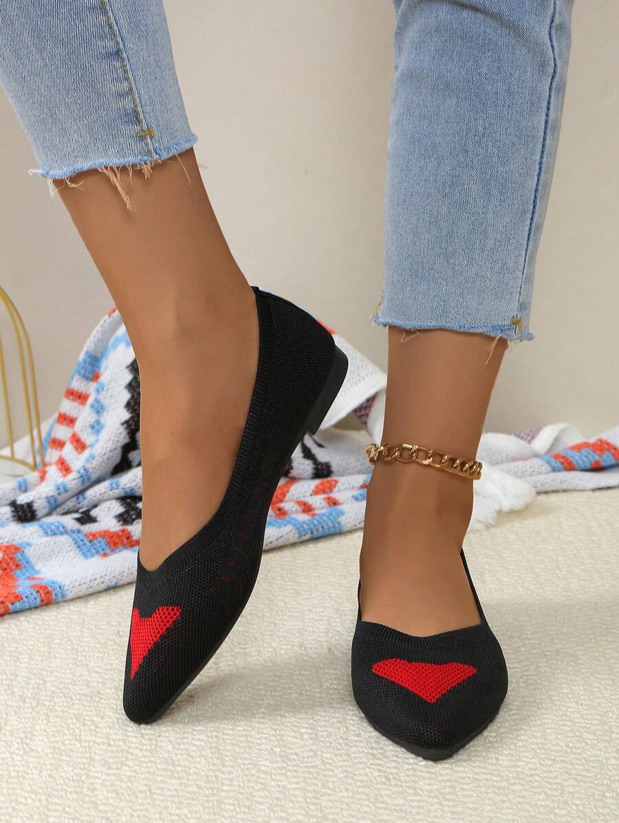 Sapatilhas Elegantes com Bico Fino, Macias e Confortáveis, de Tricô com ...