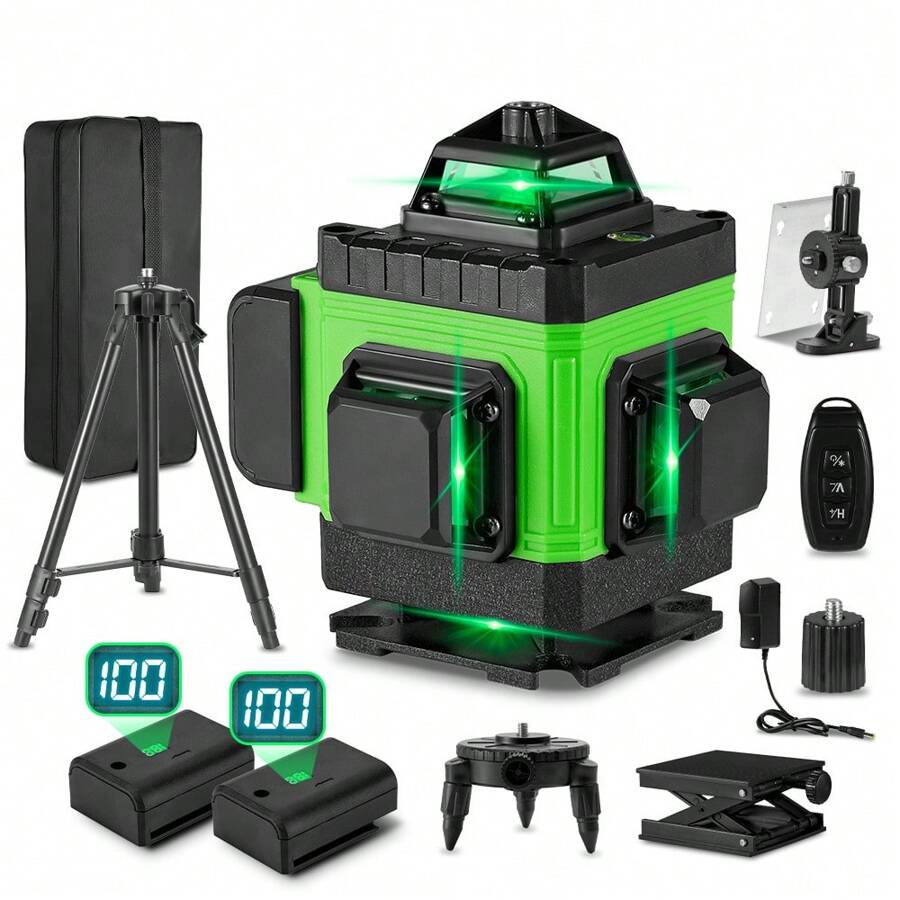 ONEVAN Niveaux Laser 4D 16 lignes 360, ligne verte horizontale et verticale, outil de mesure à ...