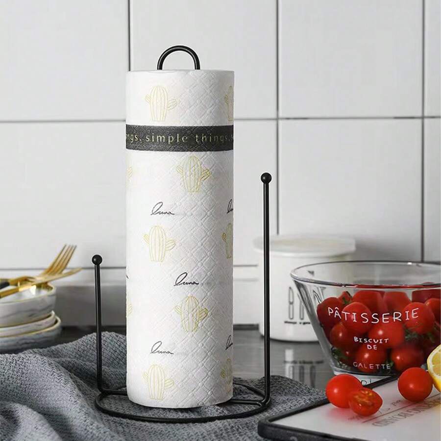 Kitchen Upright Tissue Rack, Black And White Household Dining Table ...