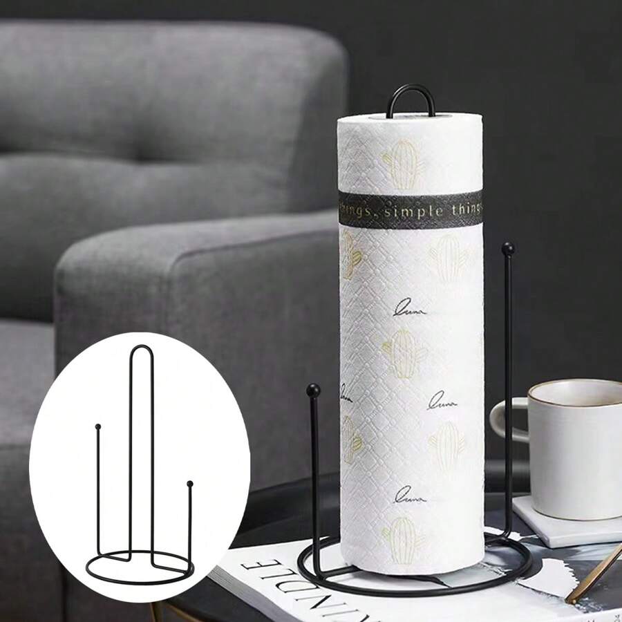 Kitchen Upright Tissue Rack, Black And White Household Dining Table ...