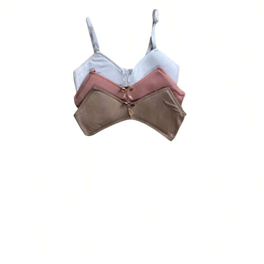 KIT 3 Girls' Bras, Children's Lingerie, Plain, Without Pads And With ...