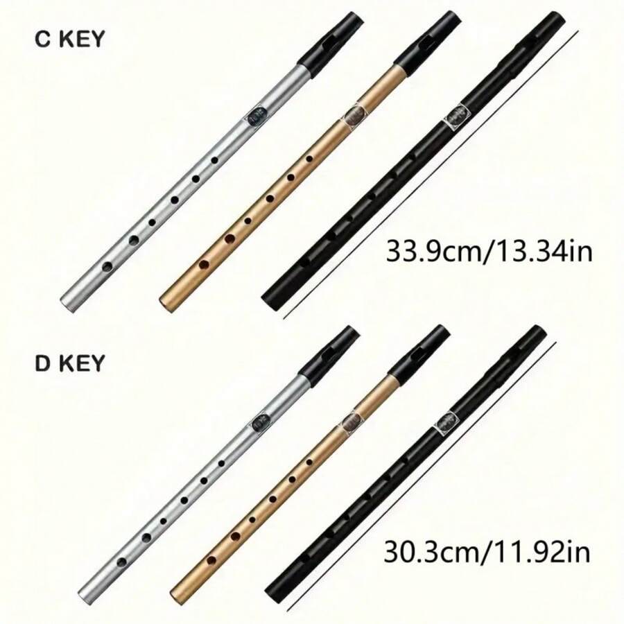 Professional Irish Whistle In C And D Keys - Modern Metal Tin Whistle ...