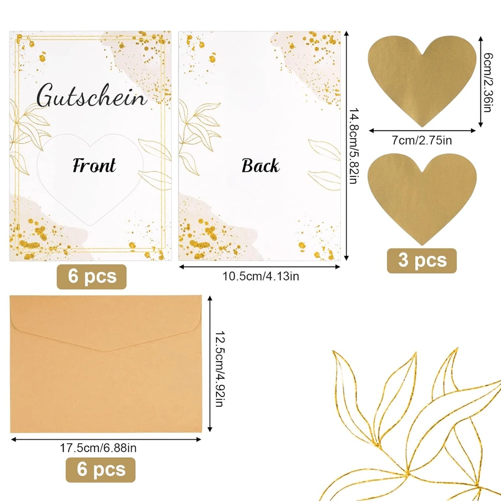 DIY Scratch Cards With Envelopes, Set Of 6 Scratch Cards, Self ...