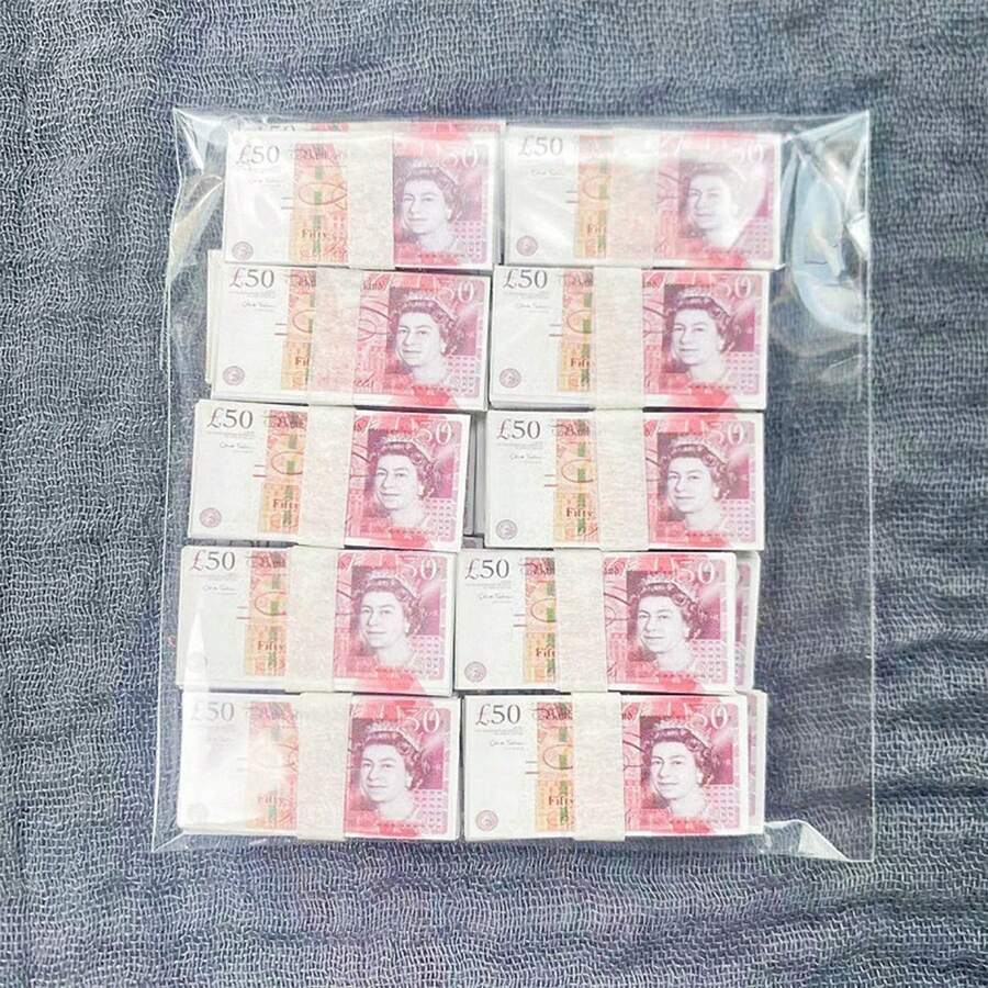 50PCS POUND BANKNOTES, REALISTIC 50 POUND BANKNOTES REPLICA CURRENCY ...