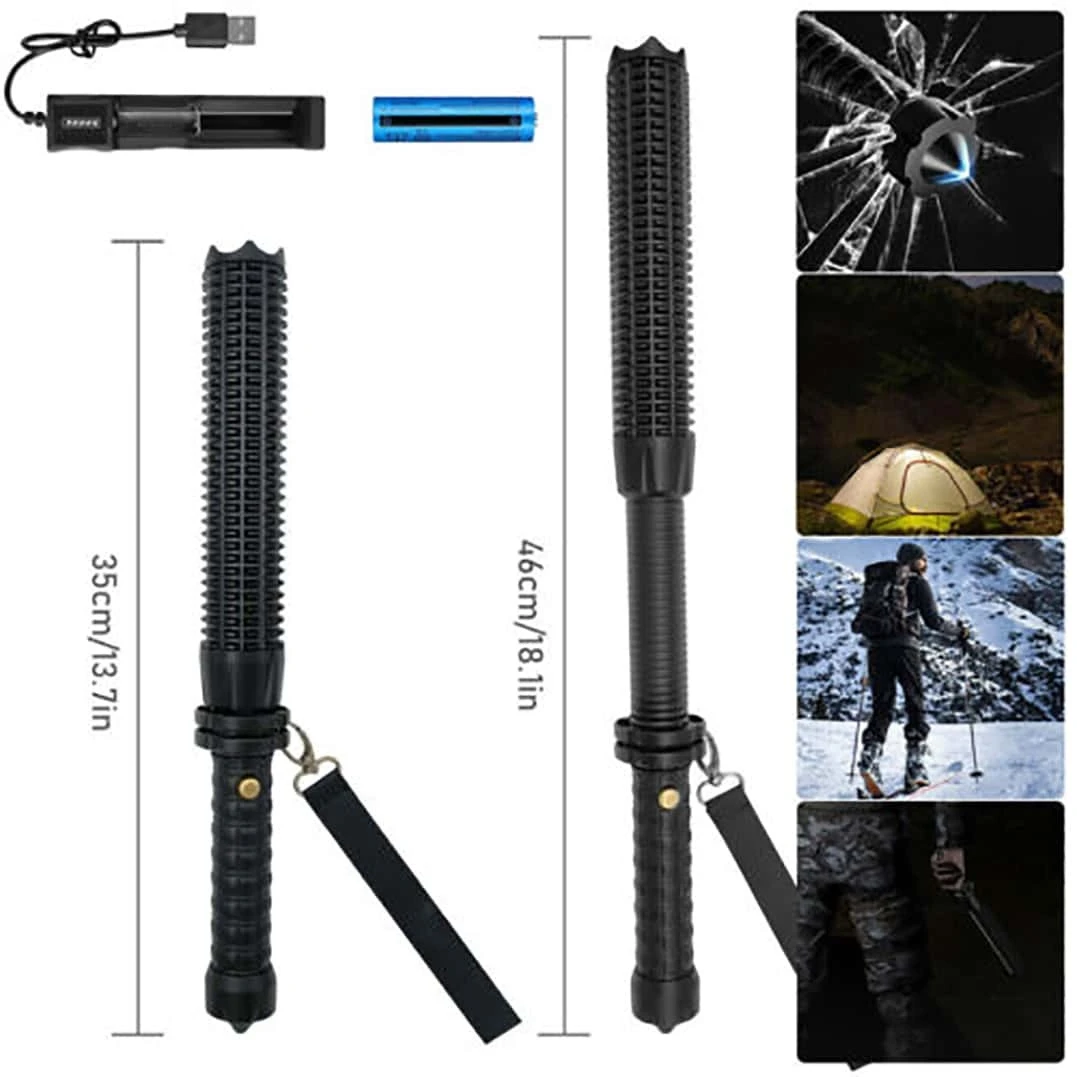 Super Bright LED Torch Tactical Flashlight USB Rechargeable Work Light 10000 LM(Ships From FBA ...