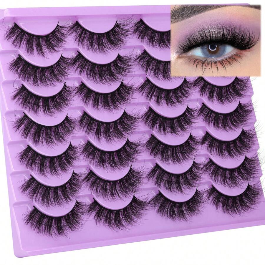 14pcs 15mm 3D Lively Eyelashes, Foxy Eye Cat Eye Anime Feathery False ...