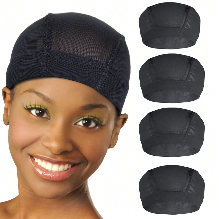 4 Packs Mesh Dome Cap For Wig Making Stretchable Dome Mesh Lace Front ...
