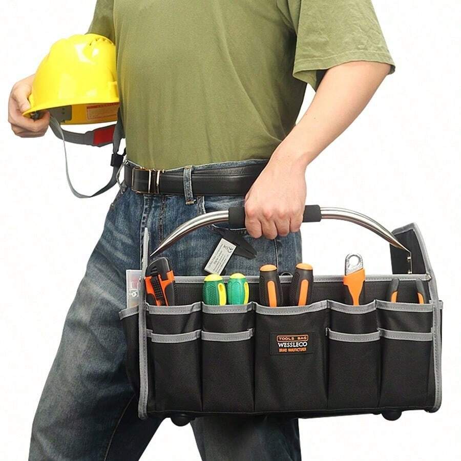 Heavy Duty Tool Bag For Electricians Work Kit Open Top Softsided 16 ...