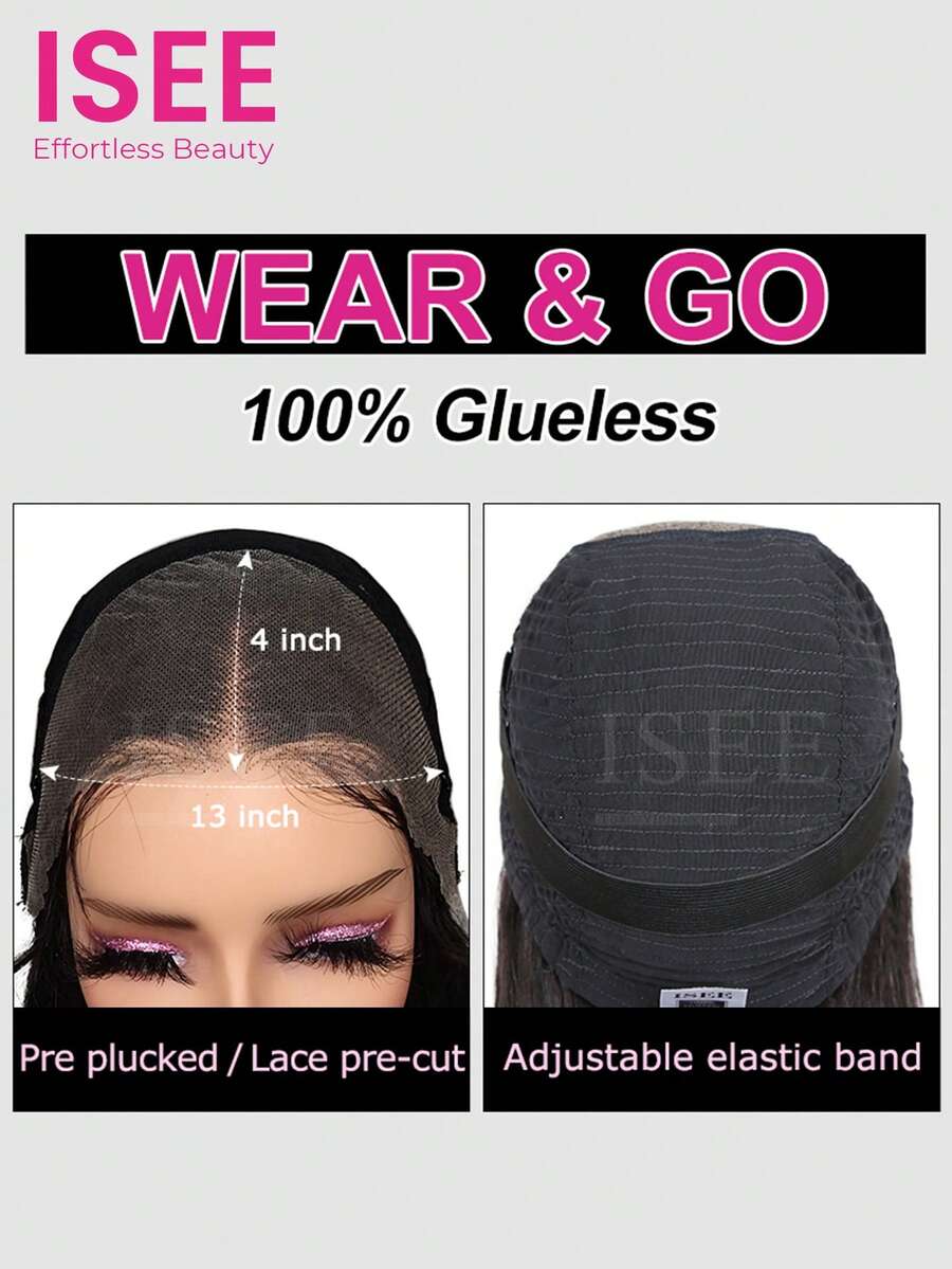 ISEE HAIR Wear Go 13x4 HD Lace Glueless Water Wave Lace Front Wigs ...