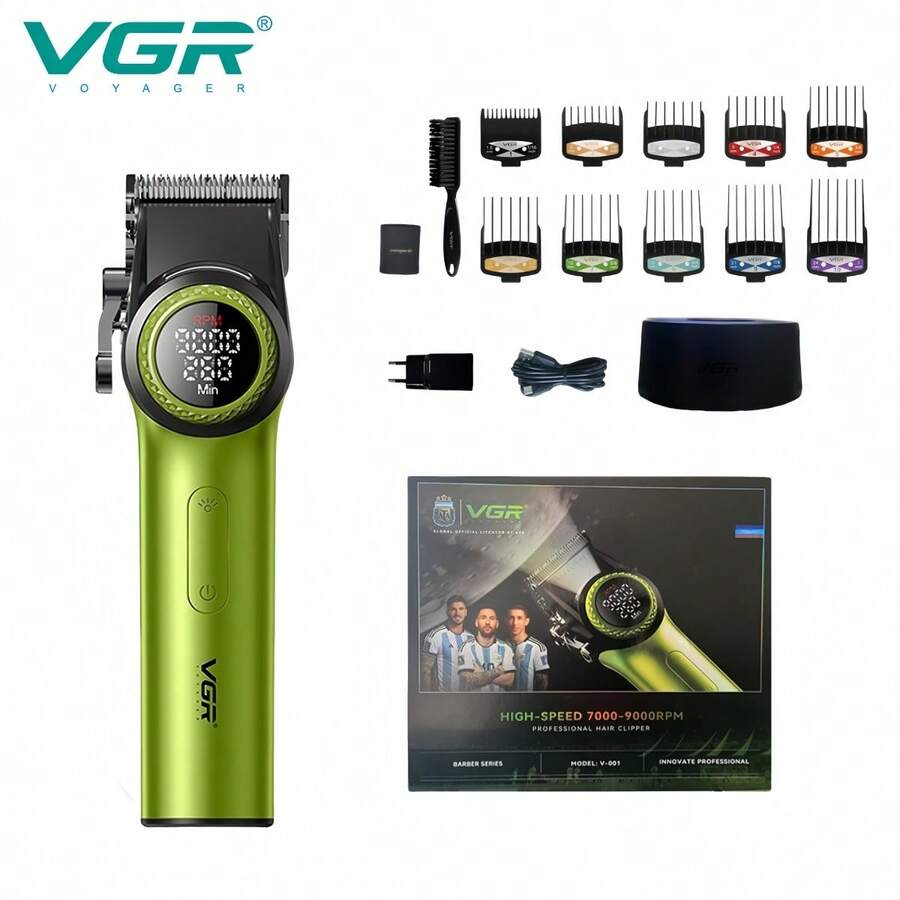 VGR Tagliacapelli VGR Professional, Tagliacapelli ricaricabile con display digitale, 9000 giri ...