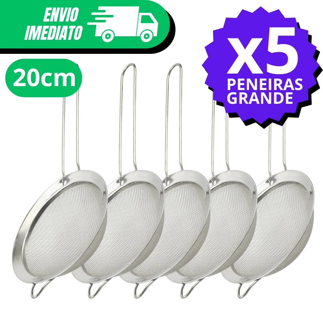 Kit 5 Stainless Steel Manual Strainer Sieve For Frying Kitchen ...