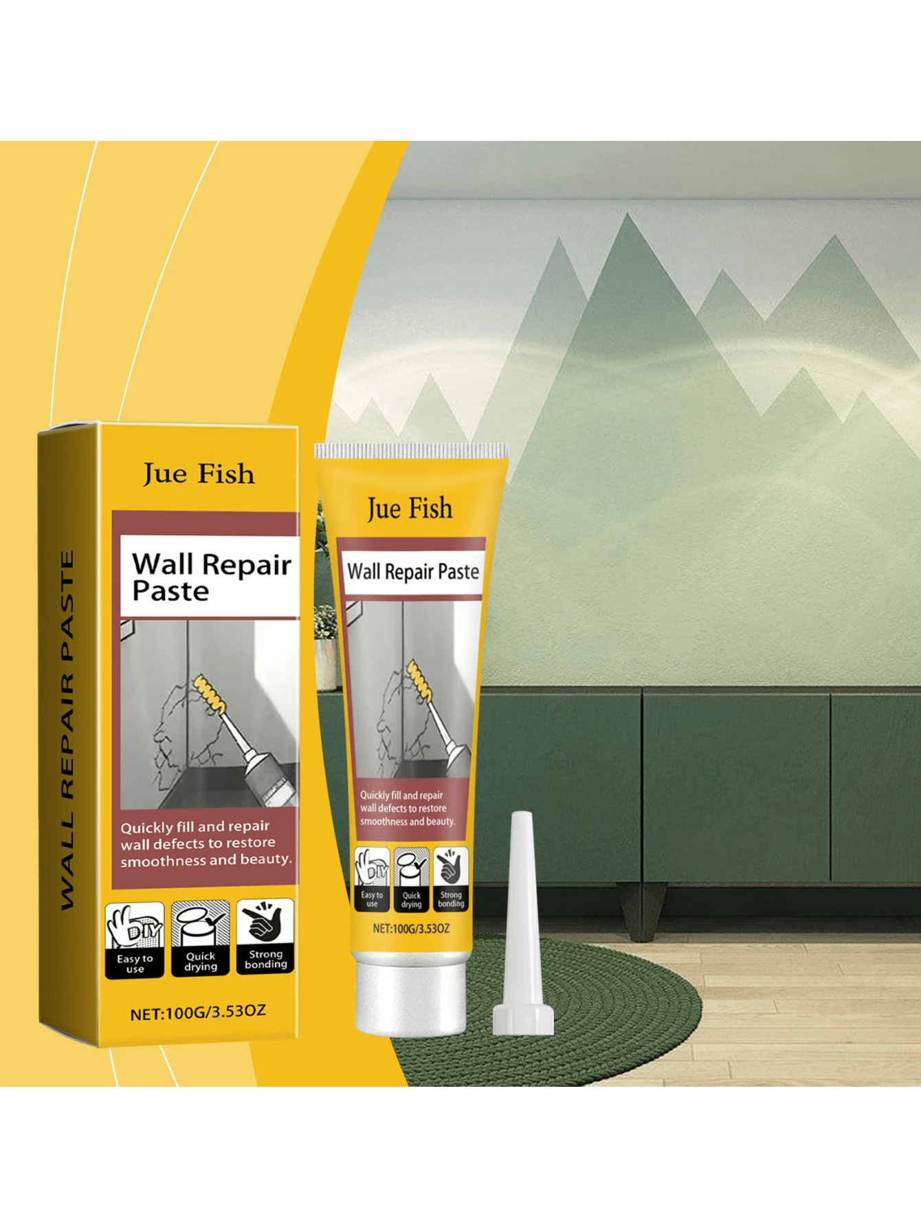 Wall Crack Filler - Repair Paste For Wall Damage, Scratches, Dents ...