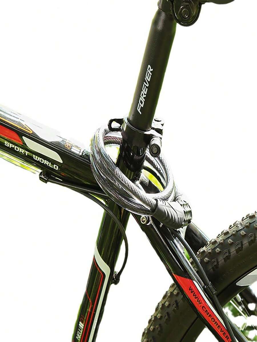 Mountain Bike Four-Digit Combination Lock Bicycle Lock Steel Wire Chain ...