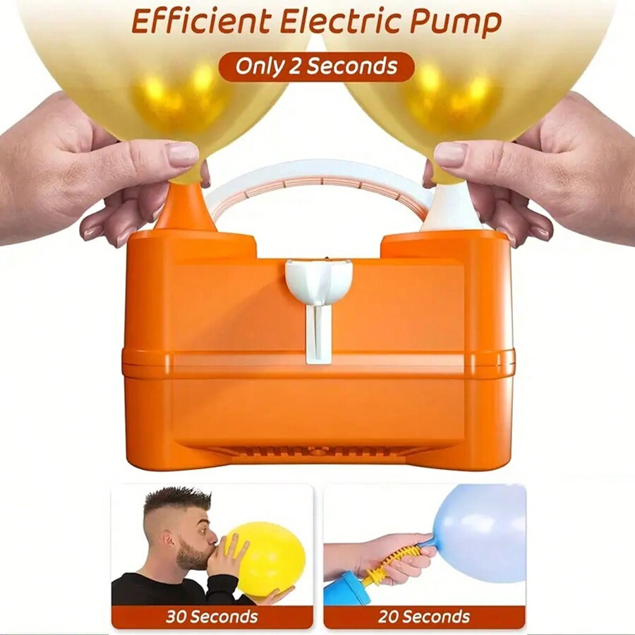 Balloon Pump Electric Air Inflator Portable Automatic Dual Nozzle ...