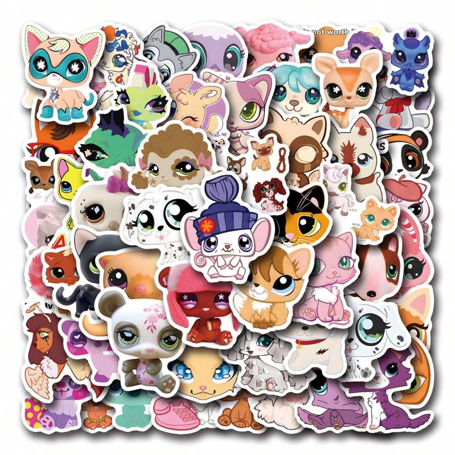110Pcs Littlest Pet Shop Stickers Animal Stickers Cartoon Stickers ...