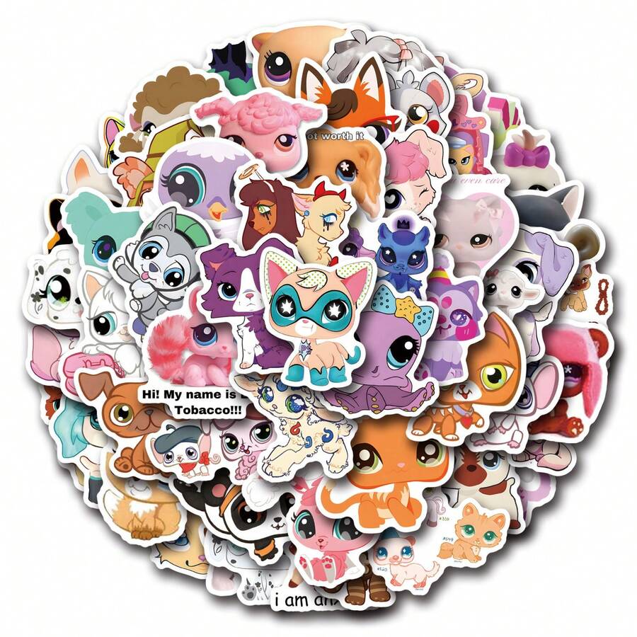 110Pcs Littlest Pet Shop Stickers Animal Stickers Cartoon Stickers ...