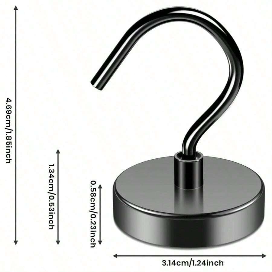 4 Packs Heavy Duty Magnetic Hooks 110 Lbs Strong Neodymium Magnet Hooks For Hanging, Stong ...
