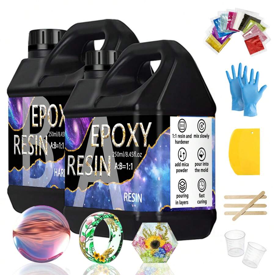 Epoxy Resin Kit - Clear Epoxy Resin Kit - Non-Yellowing No-Bubble Art ...