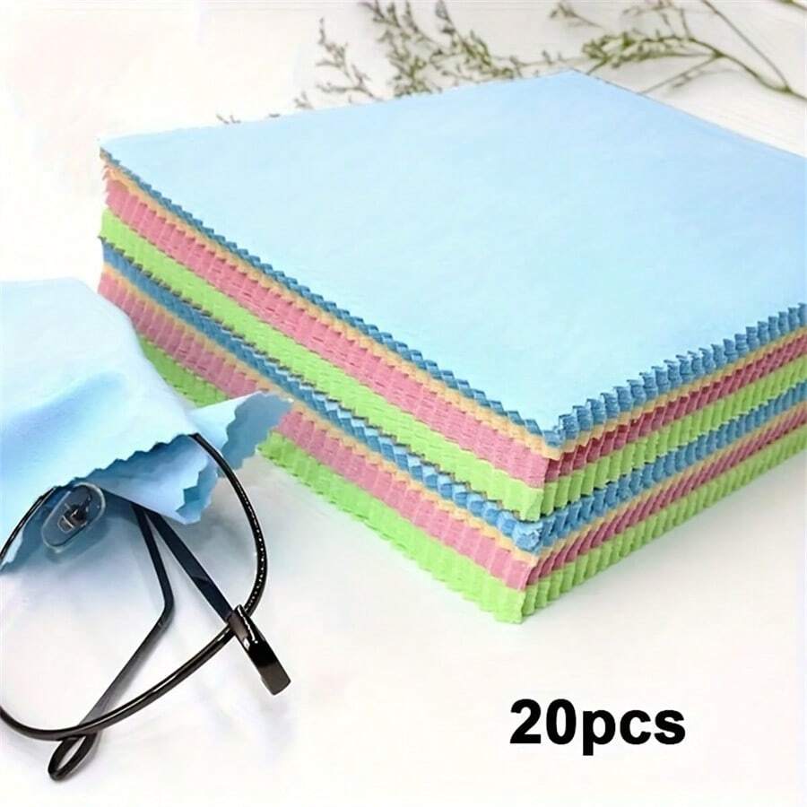 20 Pieces Microfiber Cleaning Cloths: Perfect For Glasses, Phones, And ...