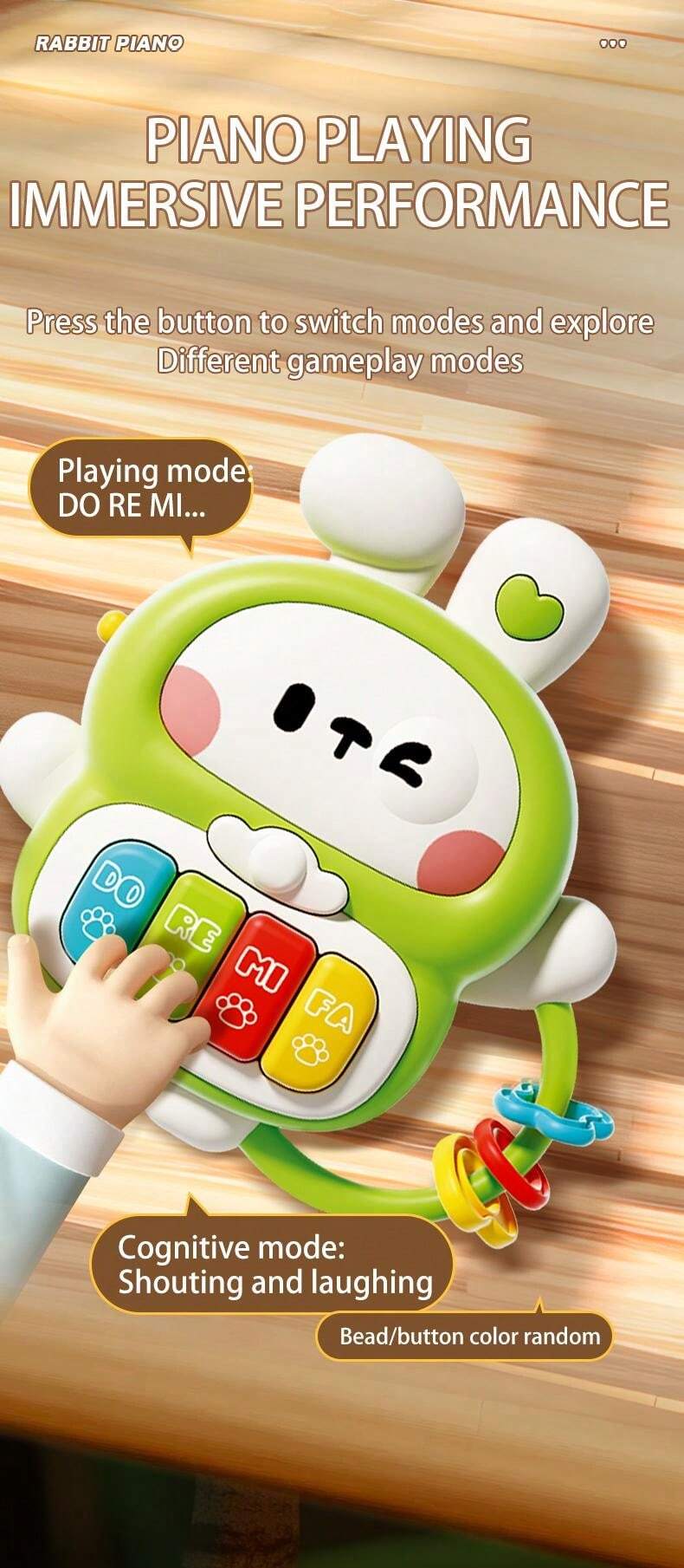 Muitifunctional Baby Musical Piano Toy Cute Rabbit Mini Shape Keyboard ...