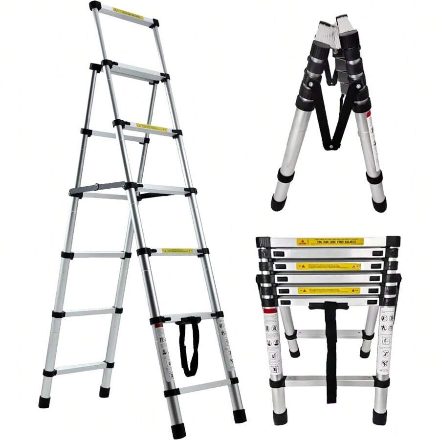 5+6 Steps Ladder Stair Ladder Telescopic Ladder Multi-Purpose Folding ...