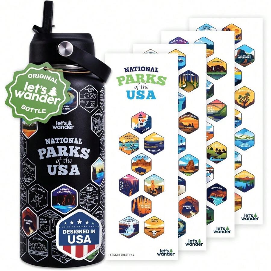 LET'S WANDER Original Lets Wander National Parks Water Bottle With ...